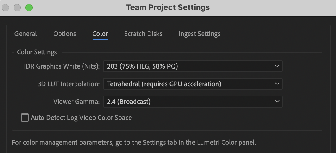 Color Manager in Premiere Pro